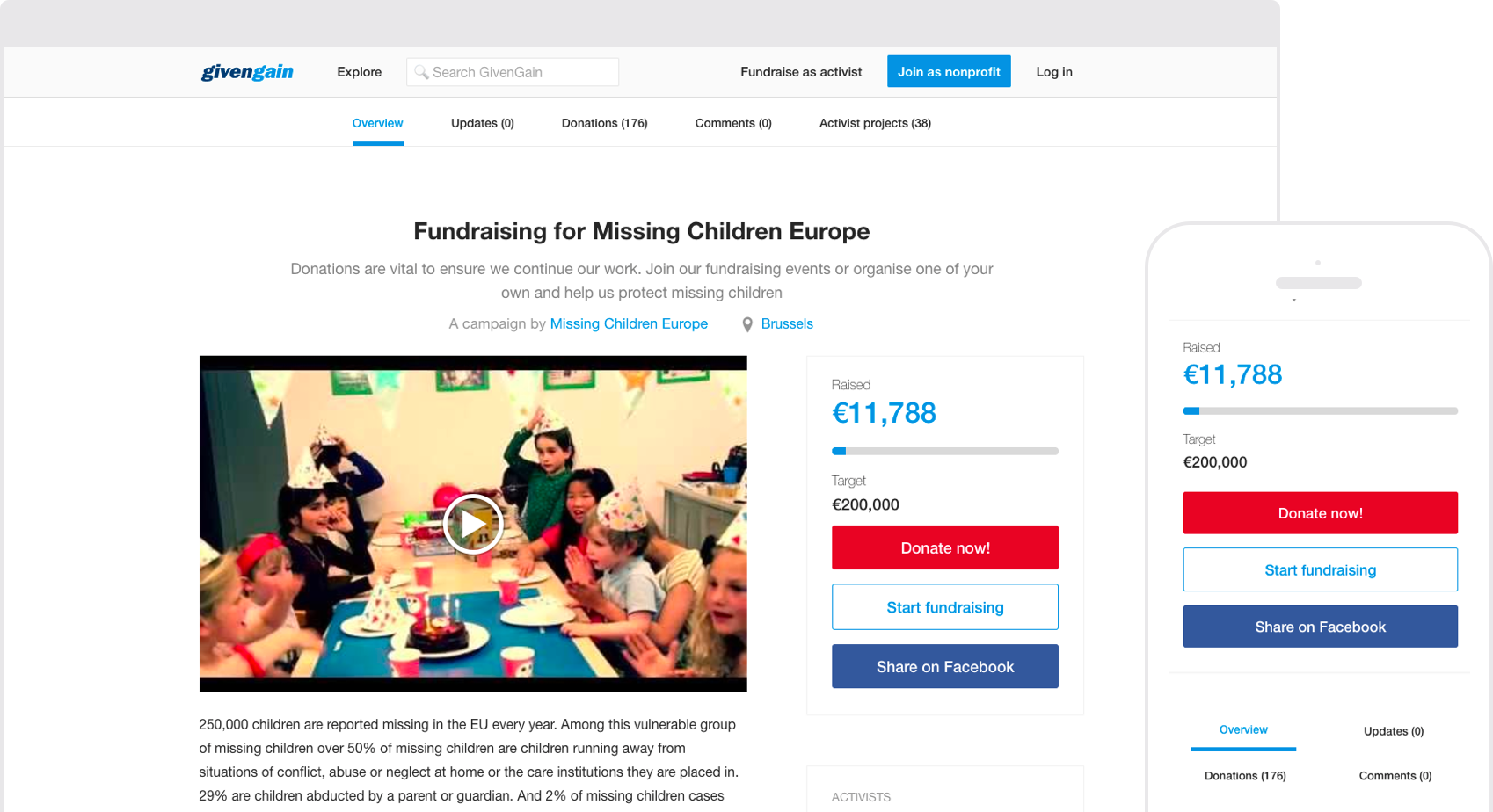 Sign up to receive donations anywhere in the world. | GivenGain